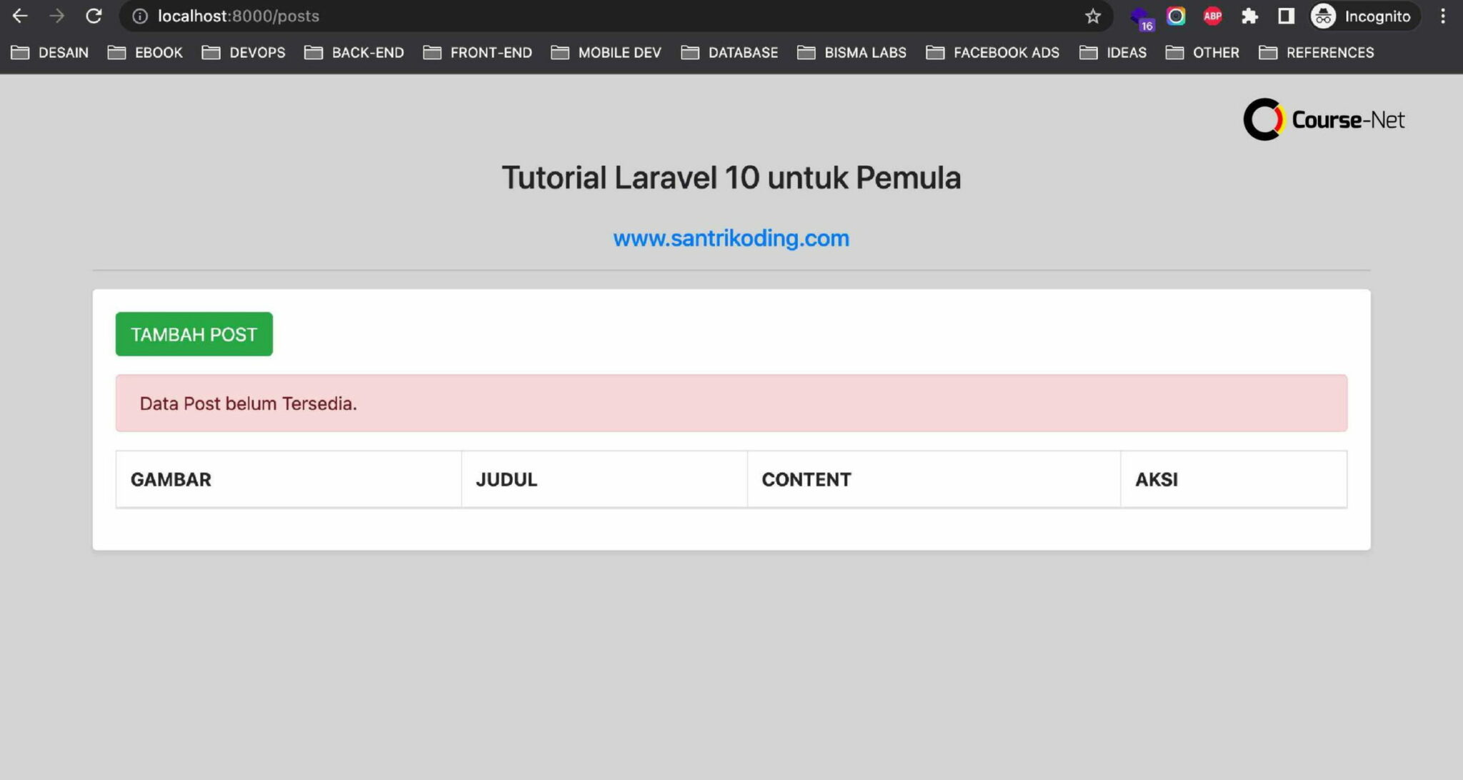 Tutorial Cara Menampilkan Data dari Database pada Laravel 10